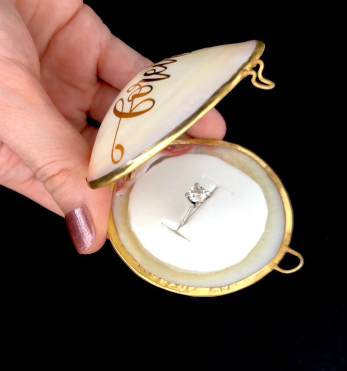 Sea Shell Ring Box Engagement Ring Holder Wedding Vintage Ring | Etsy