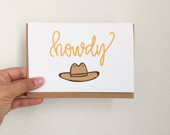 Howdy Greeting Card - Etsy