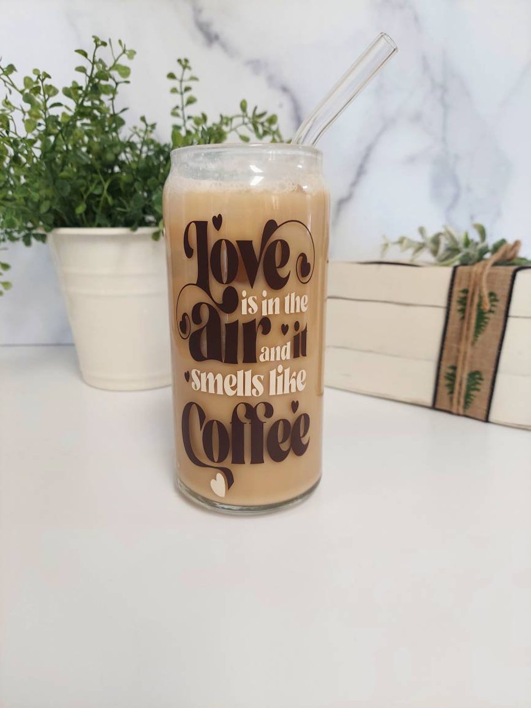 Love is in the Air and It Smells Like Coffee, Iced Coffee Glass, Coffee ...