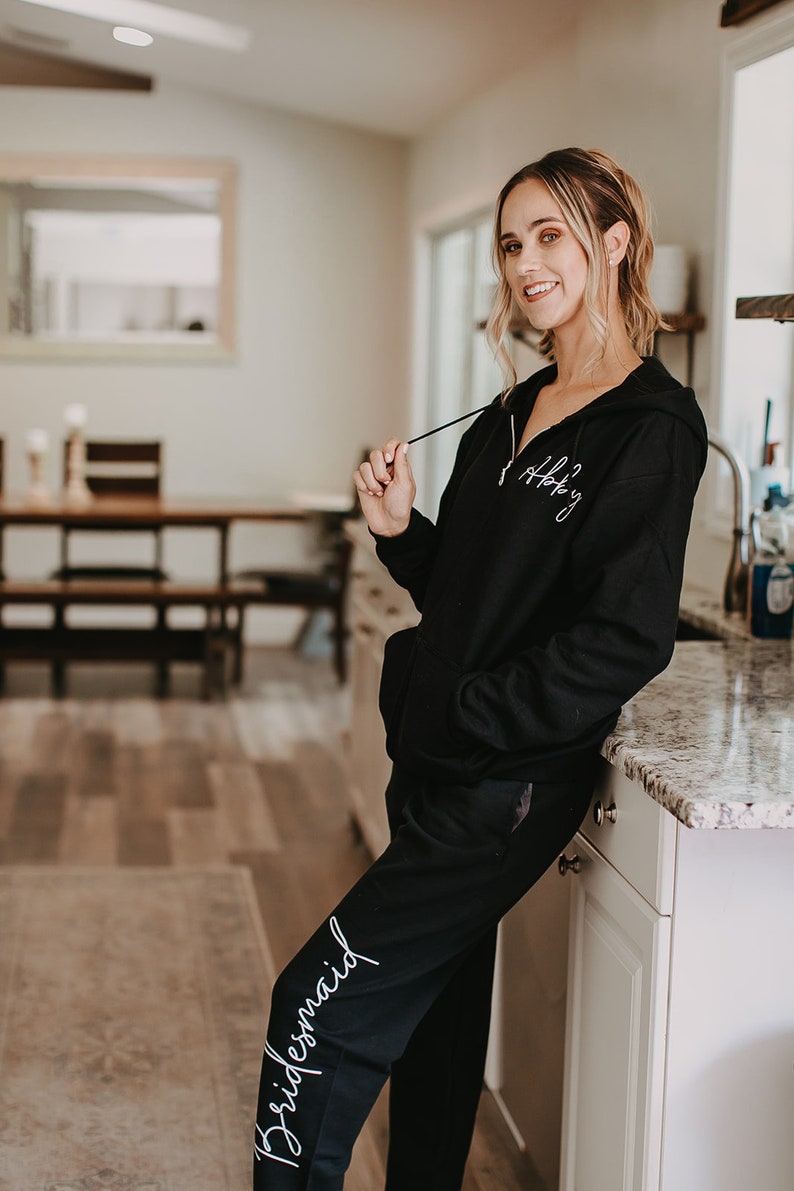 Custom Jogger & Zip up Sets Bridal Party Jogger Sets Zip up - Etsy