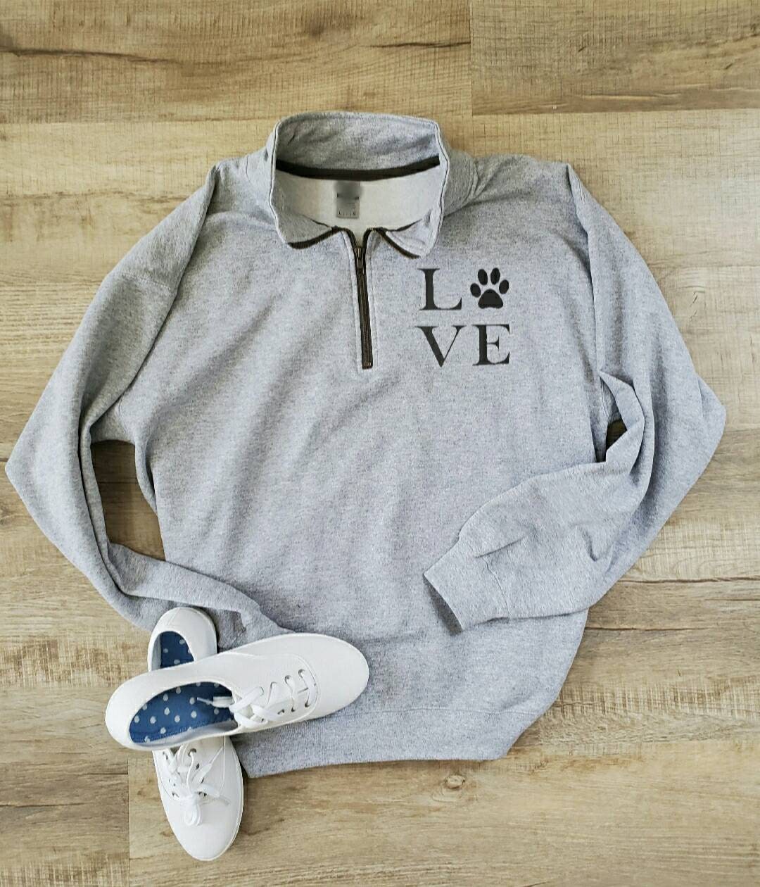 Dog Mom Sweater- Fur Mom - Dog Mom Shirt - Quarter Zip Dog Sweater ...