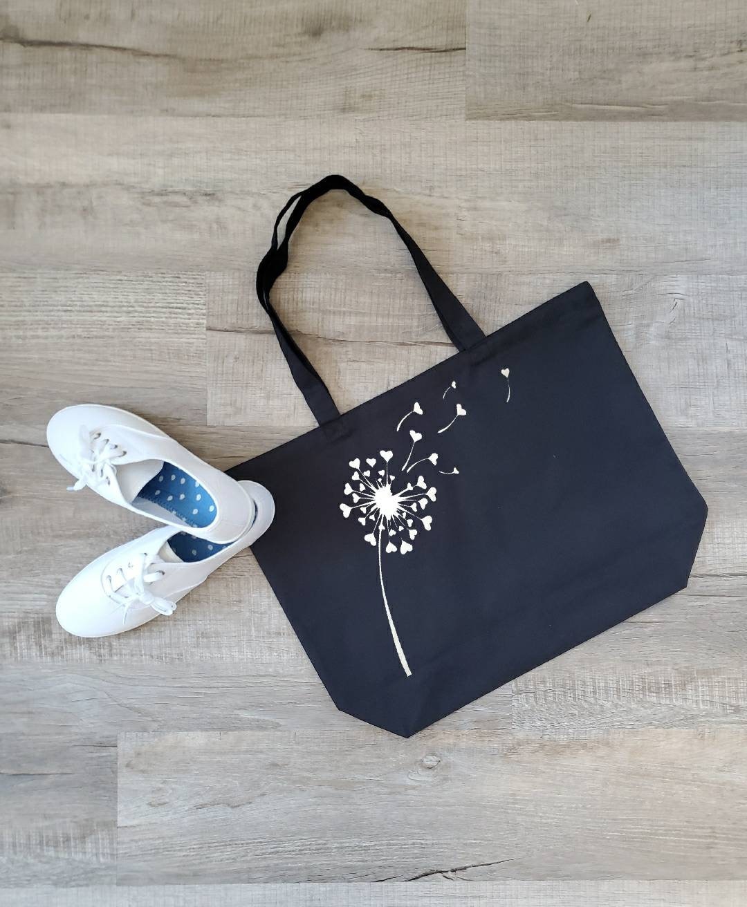 Dandelion Canvas Tote Bag - Dandelion Bag - Custom Tote Bag - Gifts ...