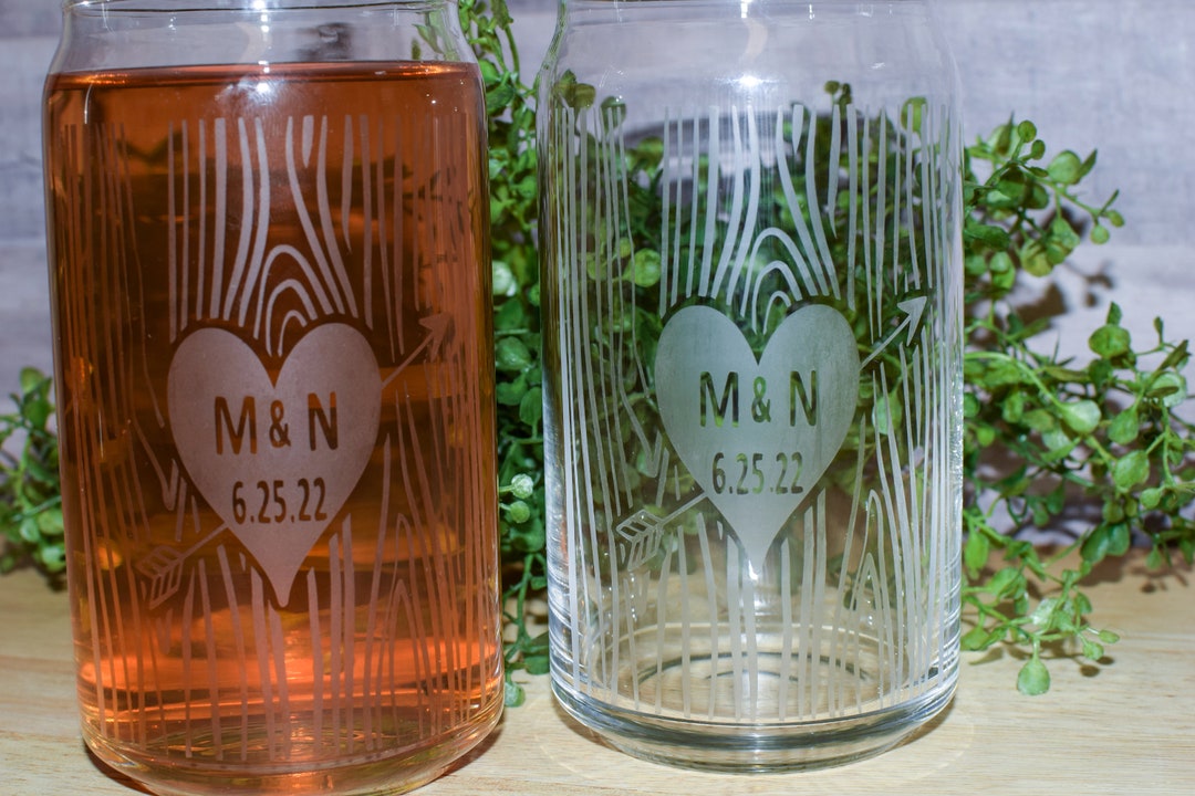 Personalized Couples Beer Can Glass, Bride & Groom Beer Can Glass ...