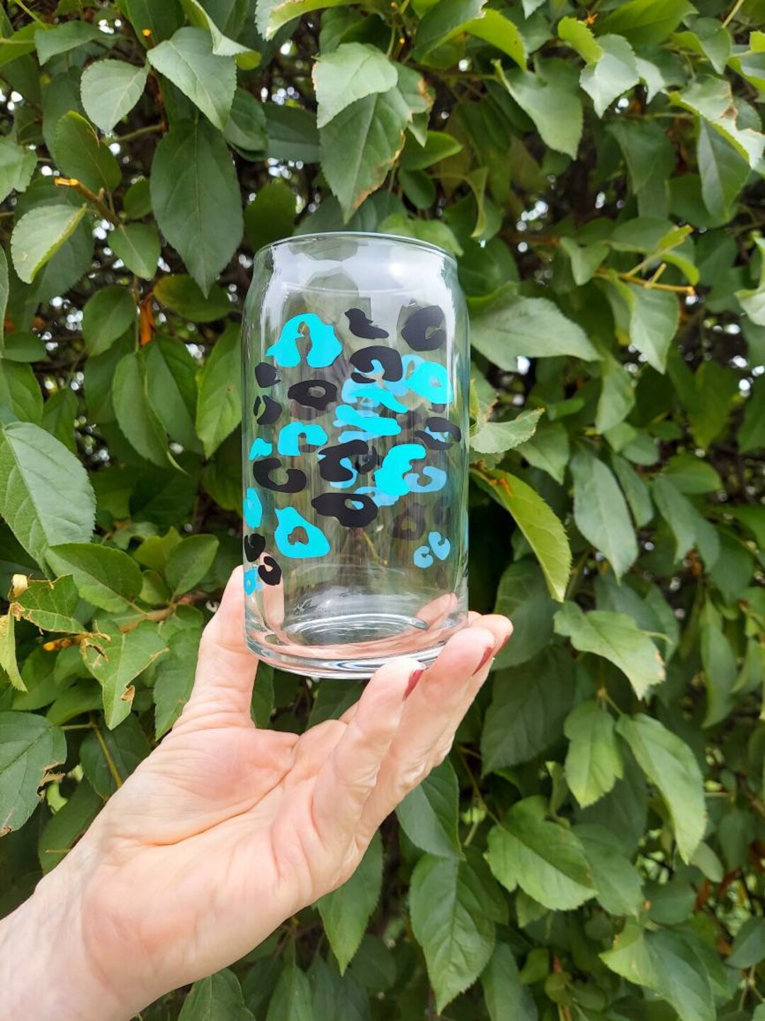 Leopard Iced Coffee Glass, Leopard Beer Can Glass, Iced Coffee Glass ...