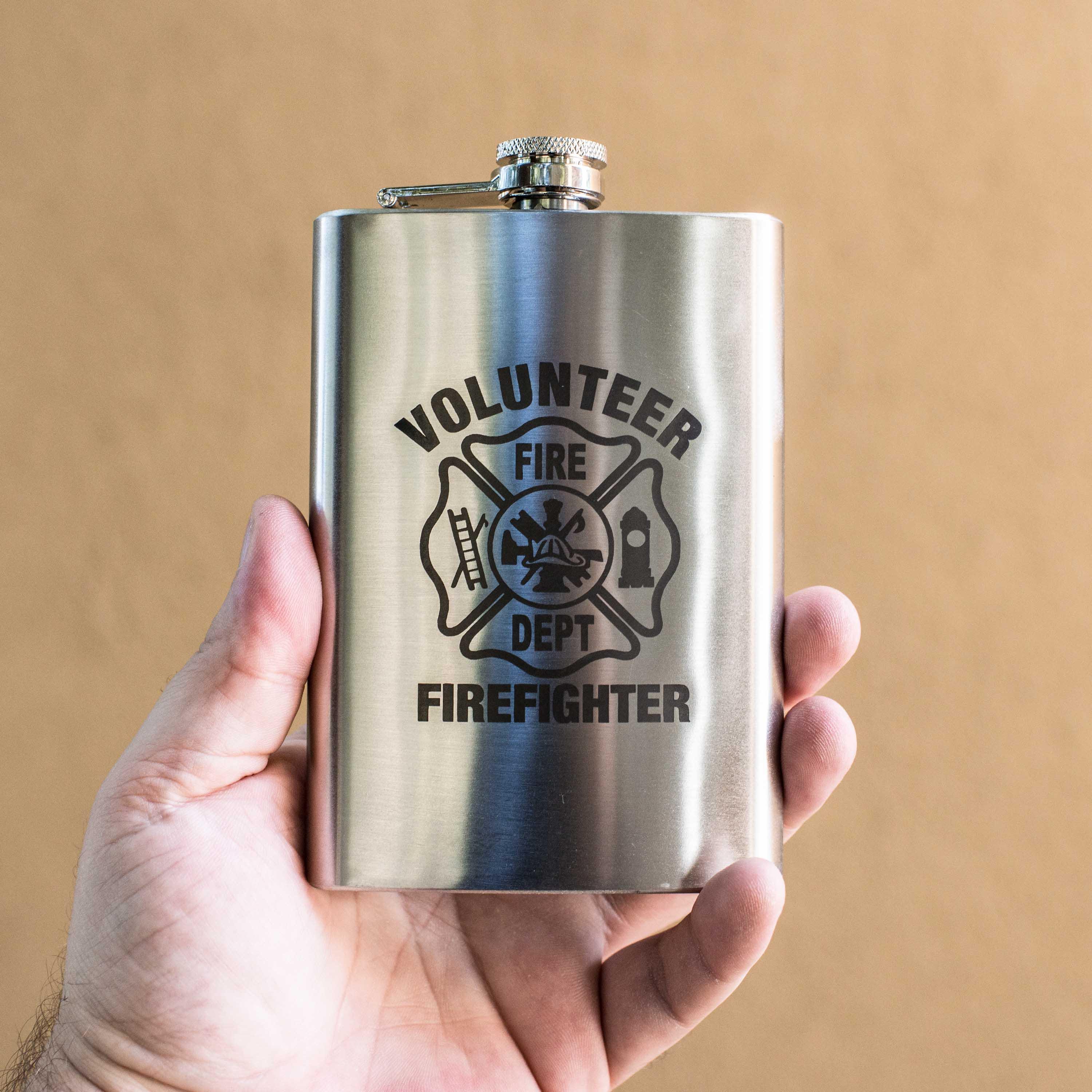 8oz Volunteer Firefighter Logo Stainless Steel Flask - Etsy