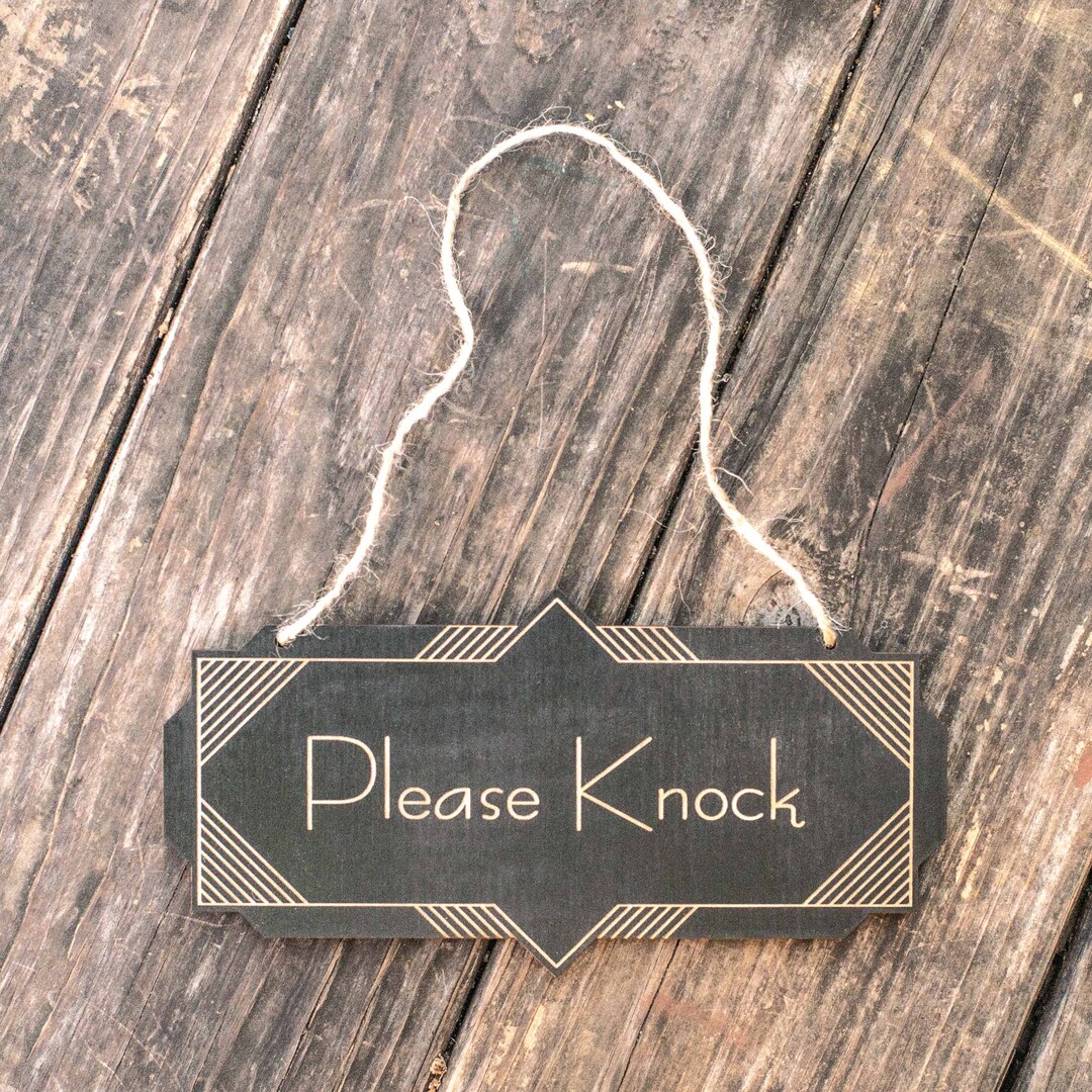 Please Knock Black Door Sign Art Deco 4x8 - Etsy