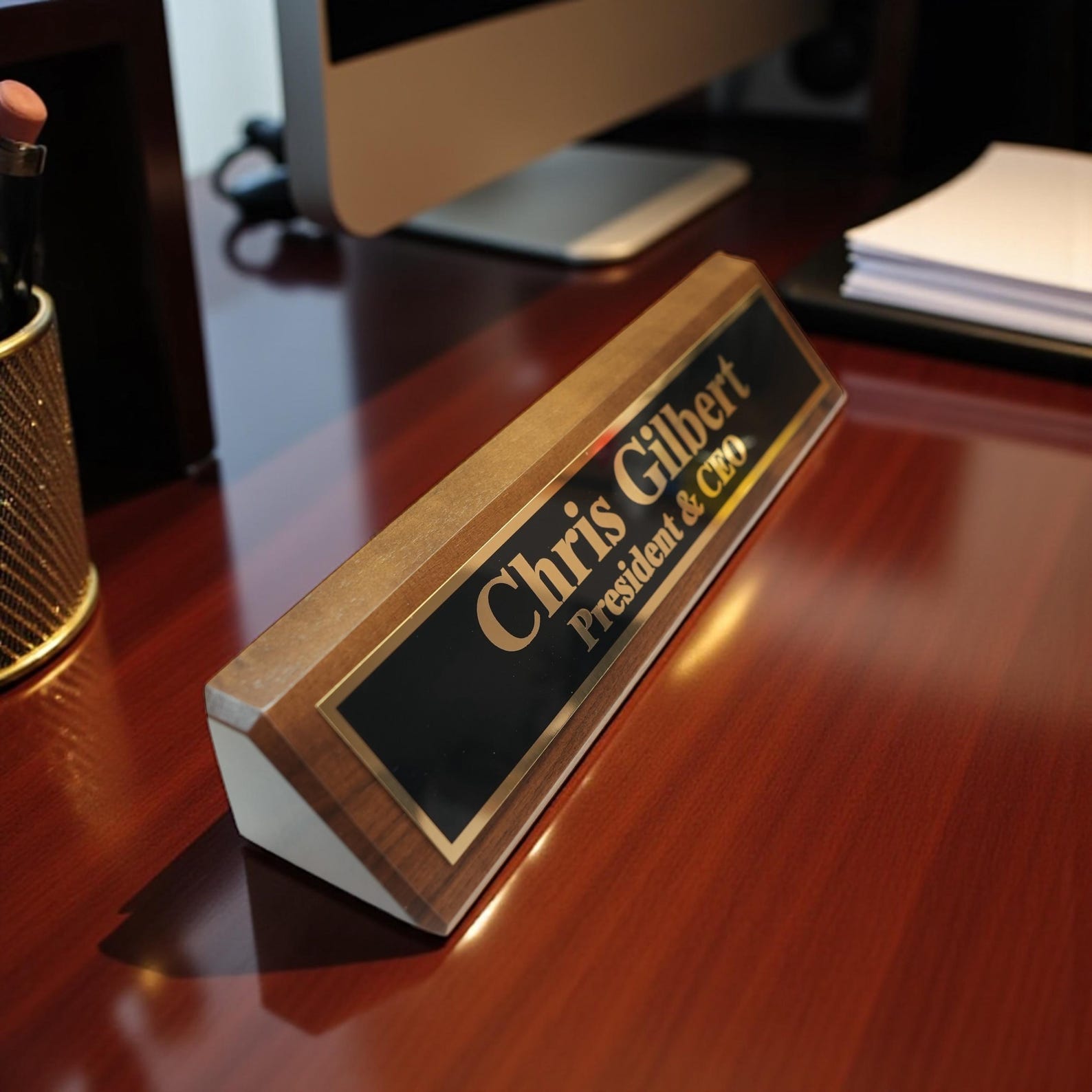 Desk Wedge Name Plate - Personalized Titles and Styles - 11 Inches - Etsy