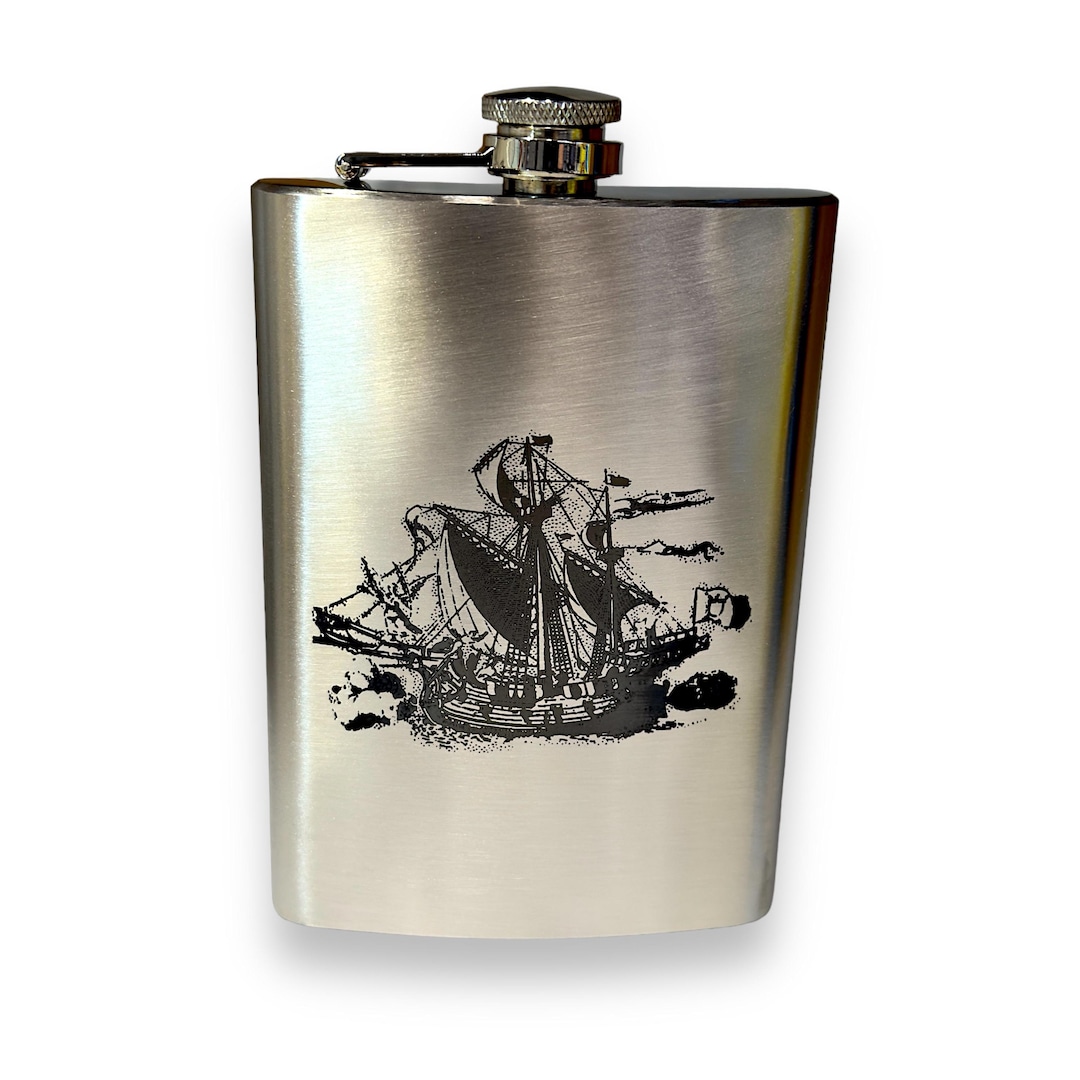 8oz Vintage Pirate Ship Stainless Steel Flask - Etsy