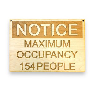 Custom Maximum Occupancy Sign 7X10 - Etsy