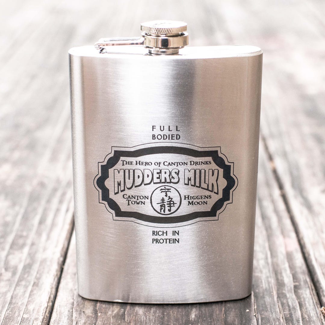 8oz Mudders Milk Stainless Steel Flask - Etsy