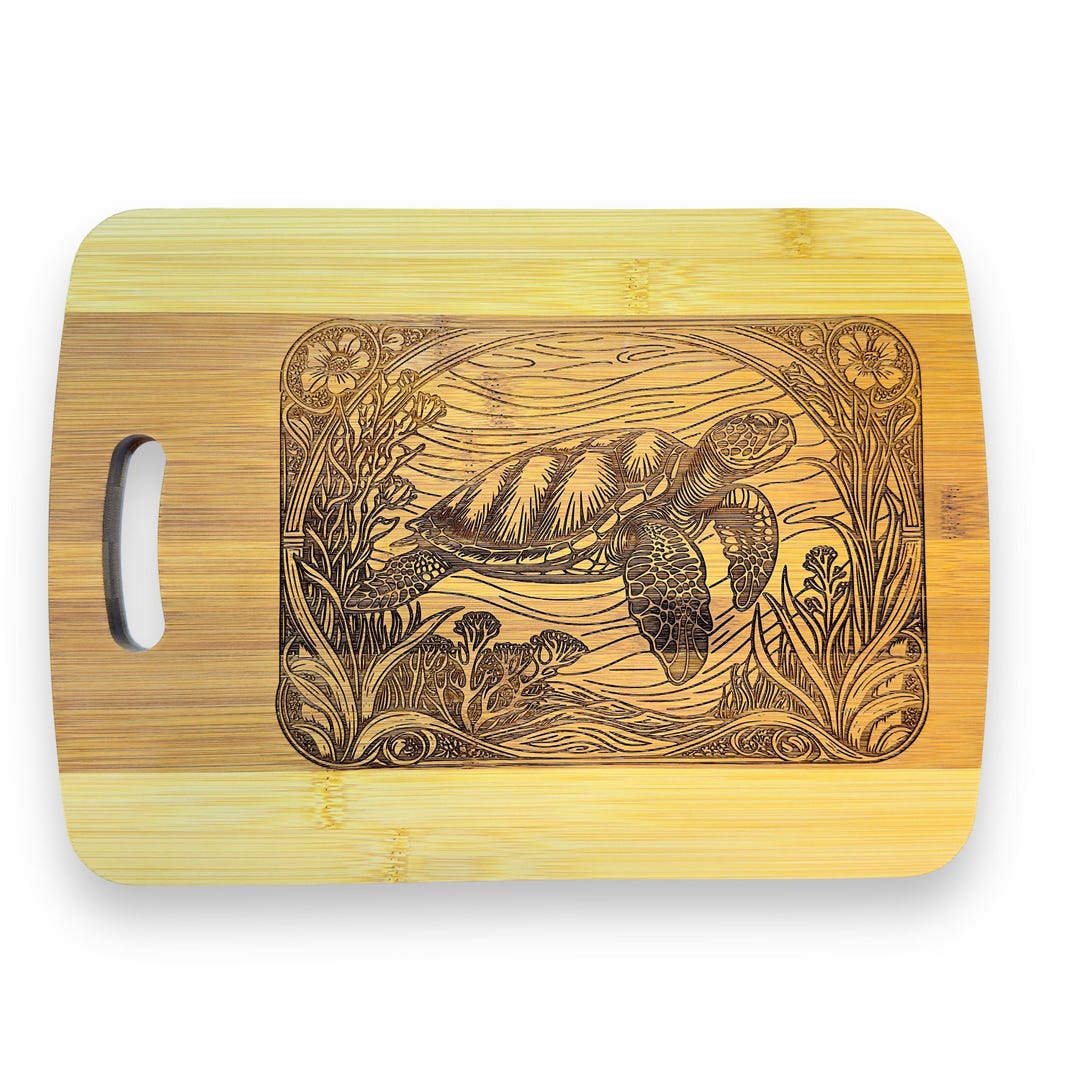 Bamboo - Sea Turtle Cutting Board 14''x9.5''x.5'' - Etsy