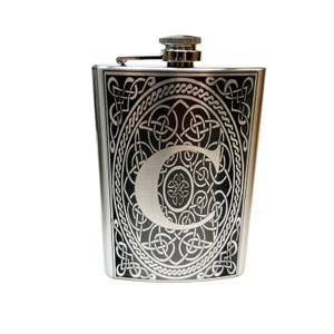 8oz Celtic Design PERSONALIZED Flask With Your Initial Stainless Steel ...