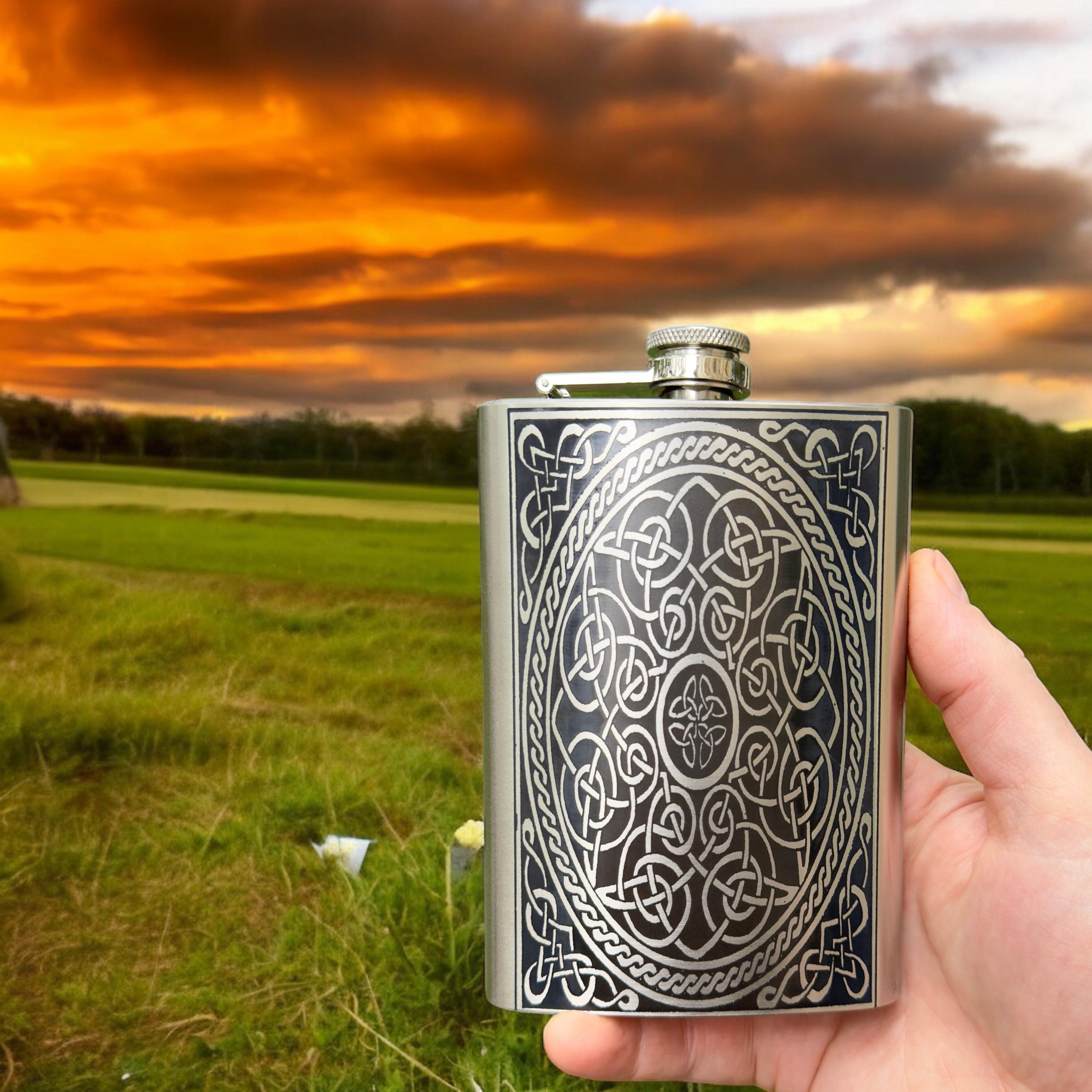 8oz Celtic Design Stainless Steel Flask - Etsy