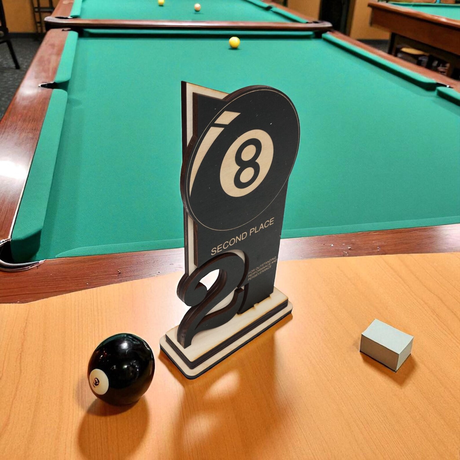 Trophy Award - CUSTOM - Billiards Pool - 1st 2nd 3rd Place - 9x5 Inches ...