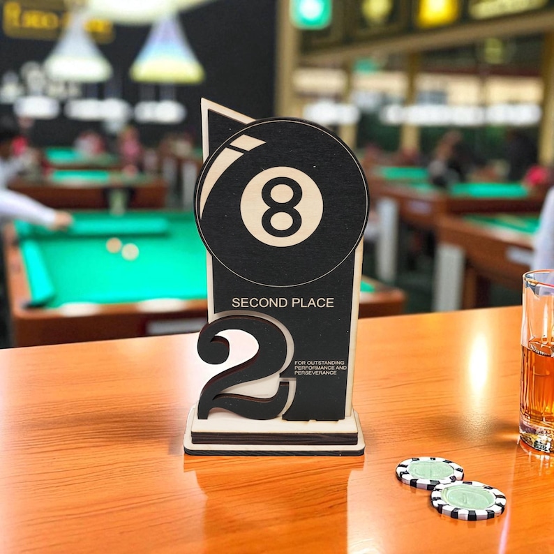 Trophy Award - CUSTOM - Billiards Pool - 1st 2nd 3rd Place - 9x5 Inches ...