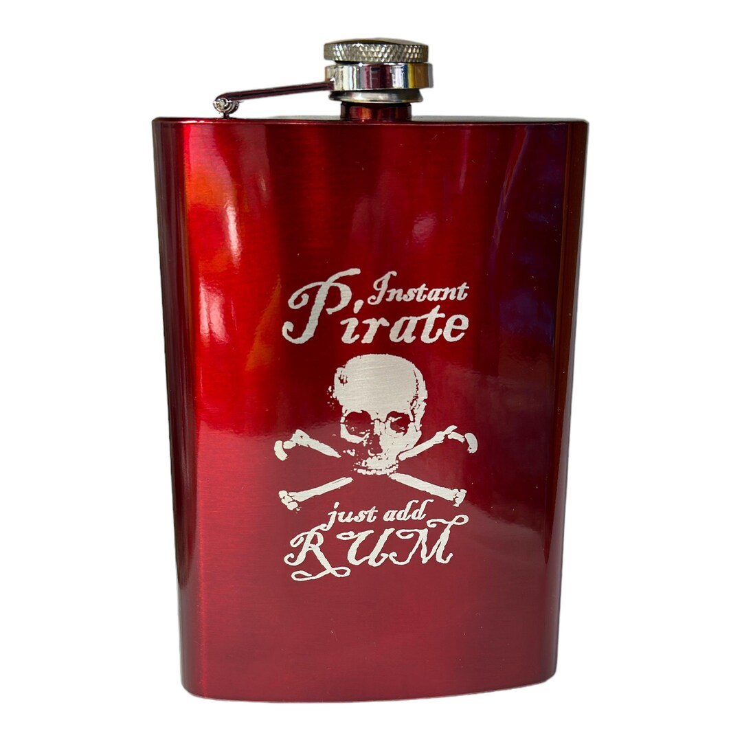 8oz RED Instant Pirate Just Add Rum Flask - Etsy