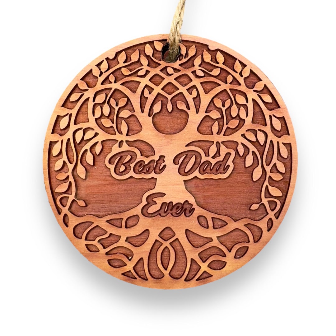 Best Dad Ever Celtic Tree of Life - Cedar Ornament - Etsy