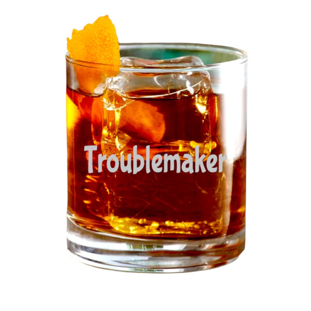 Rocks Glass - Troublemaker - Double Old Fashioned - Etsy