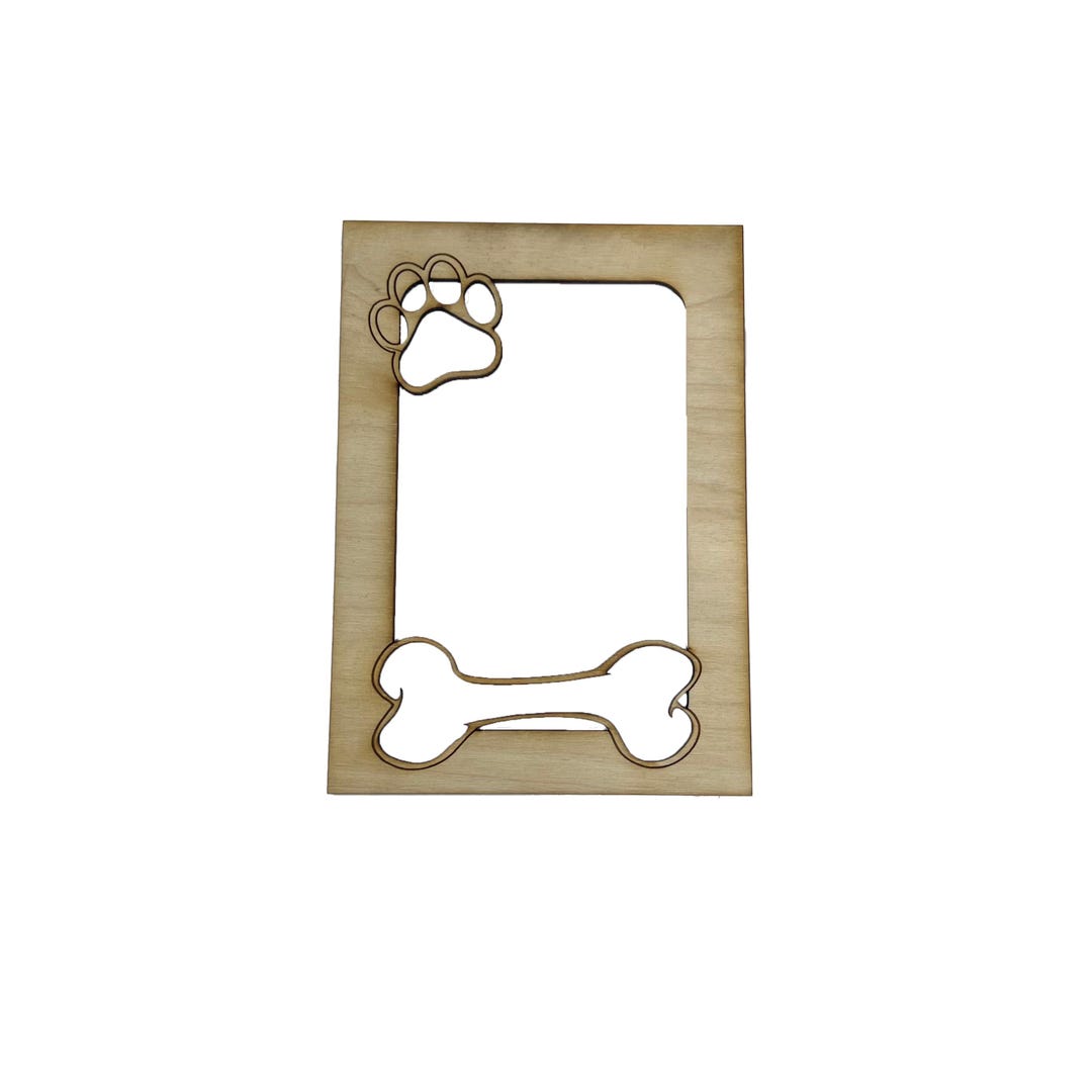 Dog Bone and Paw 5X7 Photo Frame Insert - Baltic Birch - Etsy