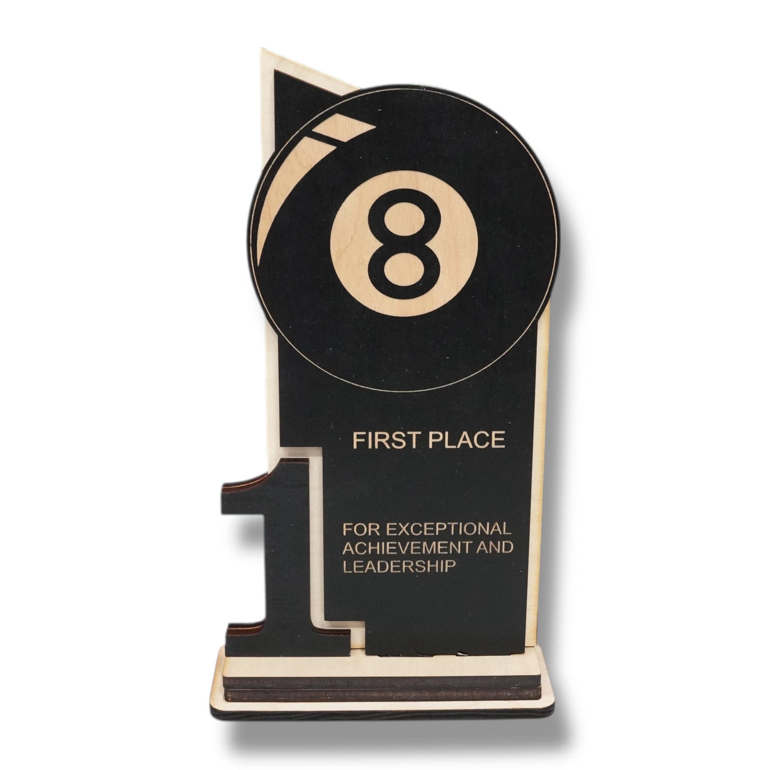 Trophy Award - CUSTOM - Billiards Pool - 1st 2nd 3rd Place - 9x5 Inches ...
