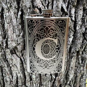 8oz Celtic Design PERSONALIZED Flask With Your Initial Stainless Steel ...
