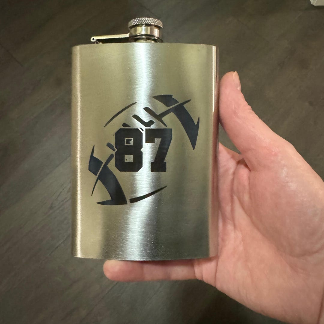 8oz Football 87 Flask Stainless Steel - Etsy