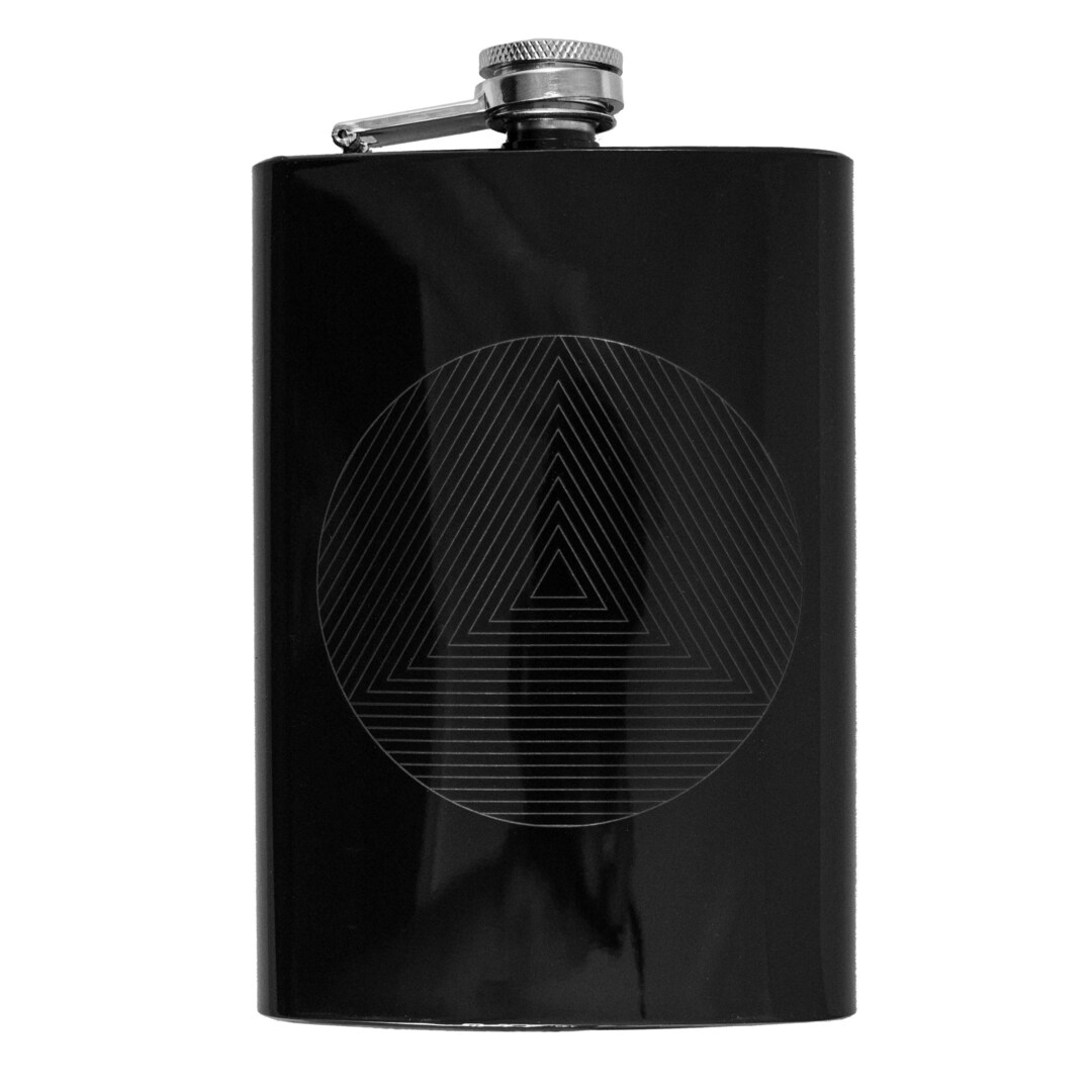 8oz BLACK Circle Triangle Design Flask - Etsy