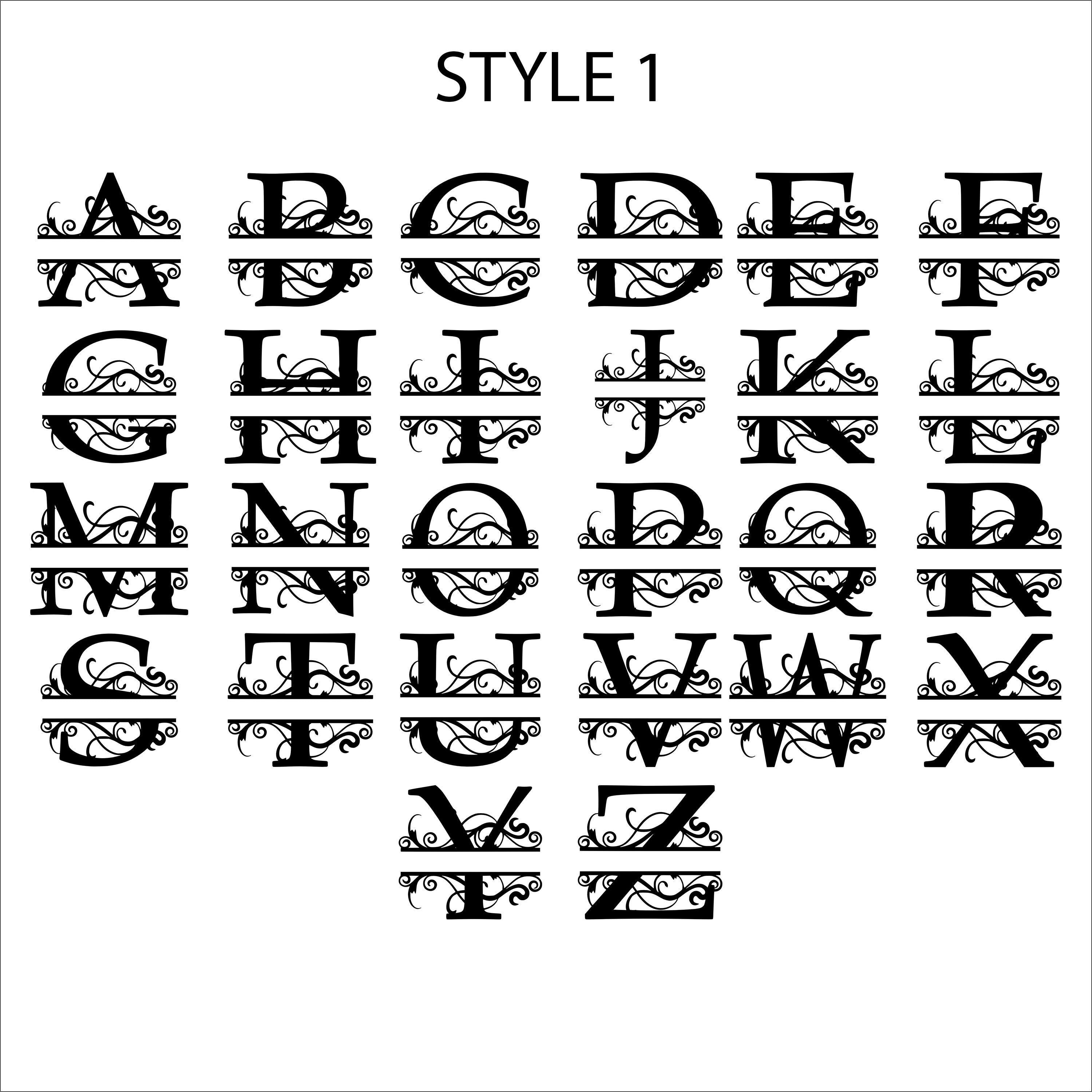 Sign - BLACK - Personalized - Split Letter Monogram Wall Decor - Custom ...
