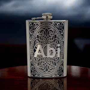 8oz Celtic Design PERSONALIZED Flask With Your Initial Stainless Steel ...