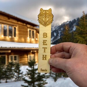 Bookmark - PERSONALIZED Fenrir - Birch Wood - Etsy