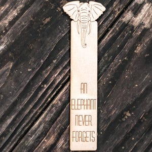 Bookmark - an Elephant Never Forgets - Etsy