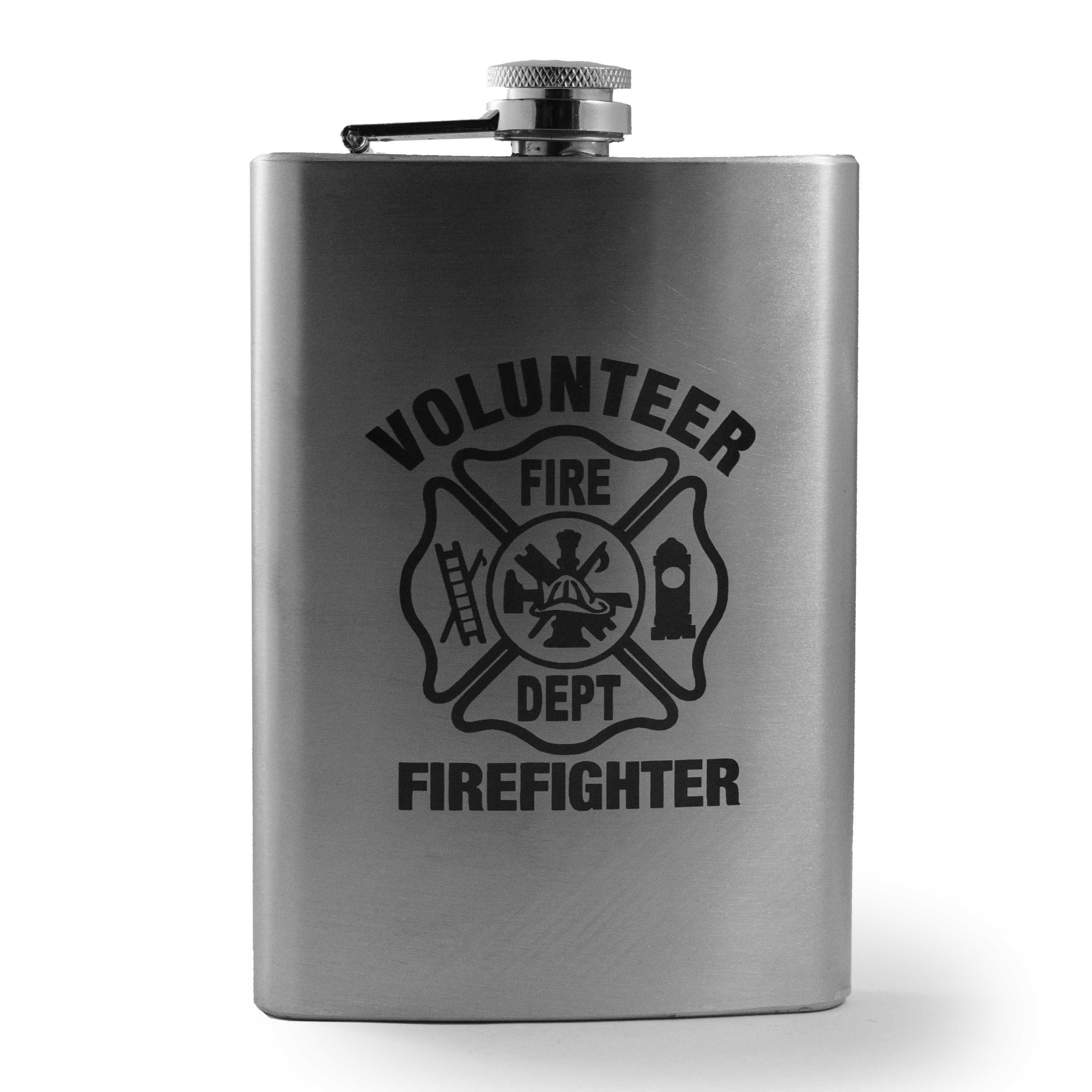 8oz Volunteer Firefighter Logo Stainless Steel Flask - Etsy