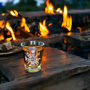 2oz Firefighter Emblem Shot Glass - Etsy