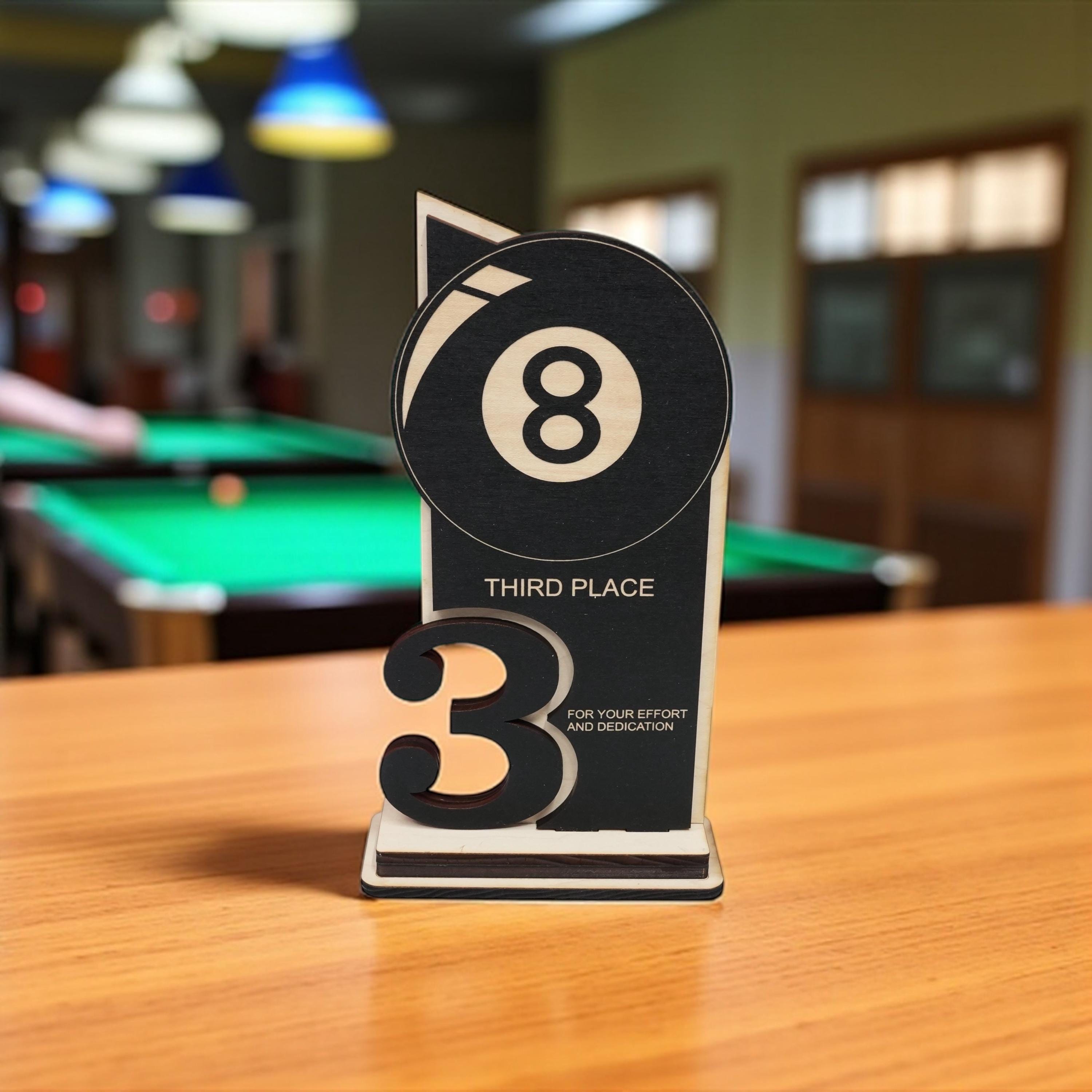 Trophy Award - CUSTOM - Billiards Pool - 1st 2nd 3rd Place - 9x5 Inches ...