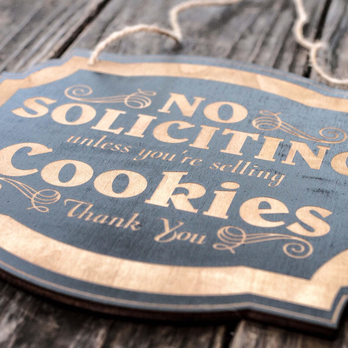 No Soliciting Unless You're Selling Cookies - Black Door Sign 6"x9" - Etsy