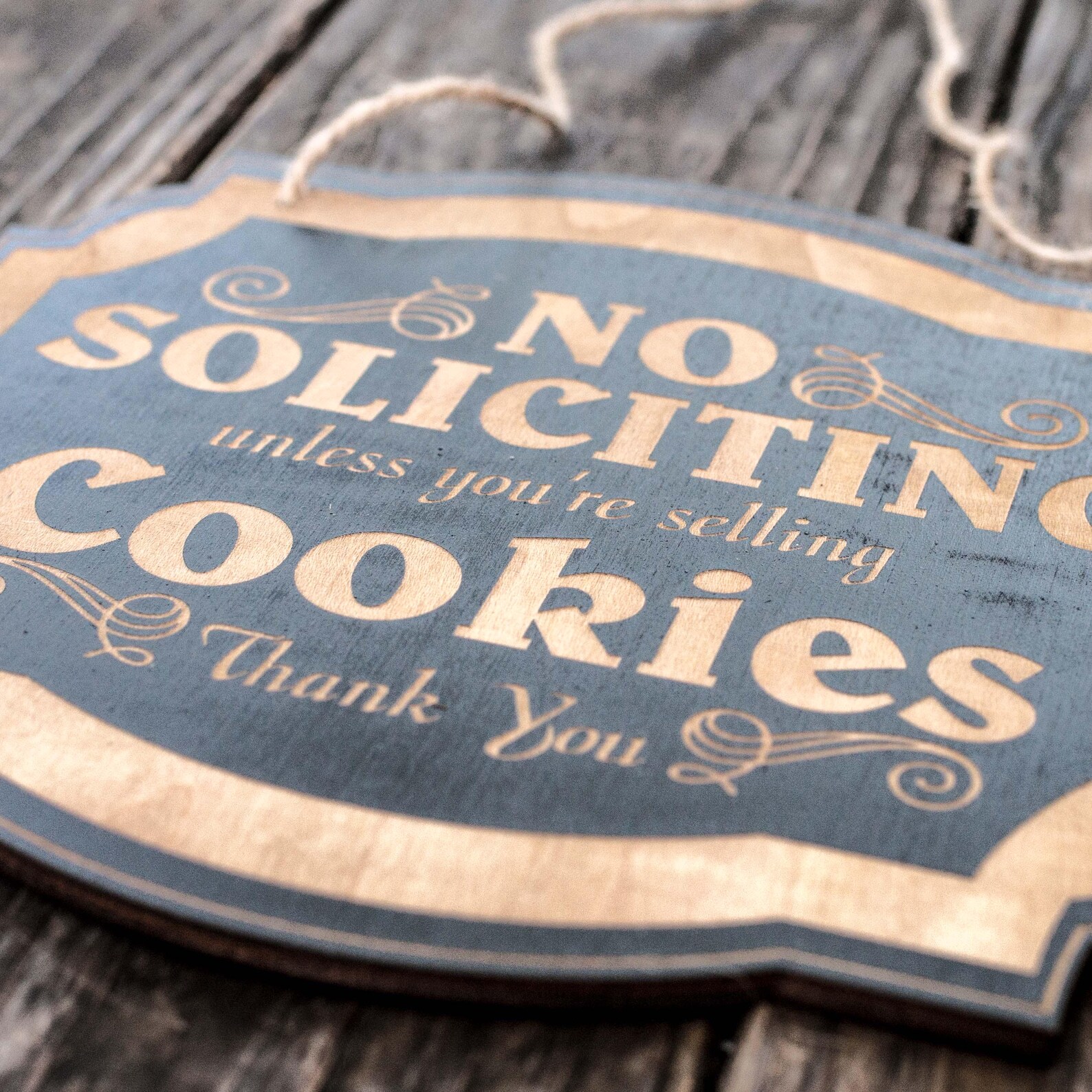 No Soliciting Unless You're Selling Cookies - Black Door Sign 6"x9" - Etsy