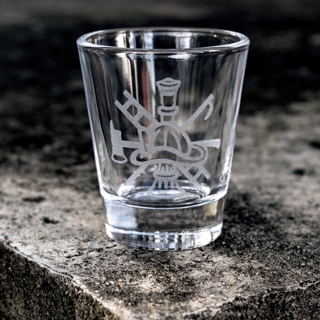 2oz Firefighter Emblem Shot Glass - Etsy