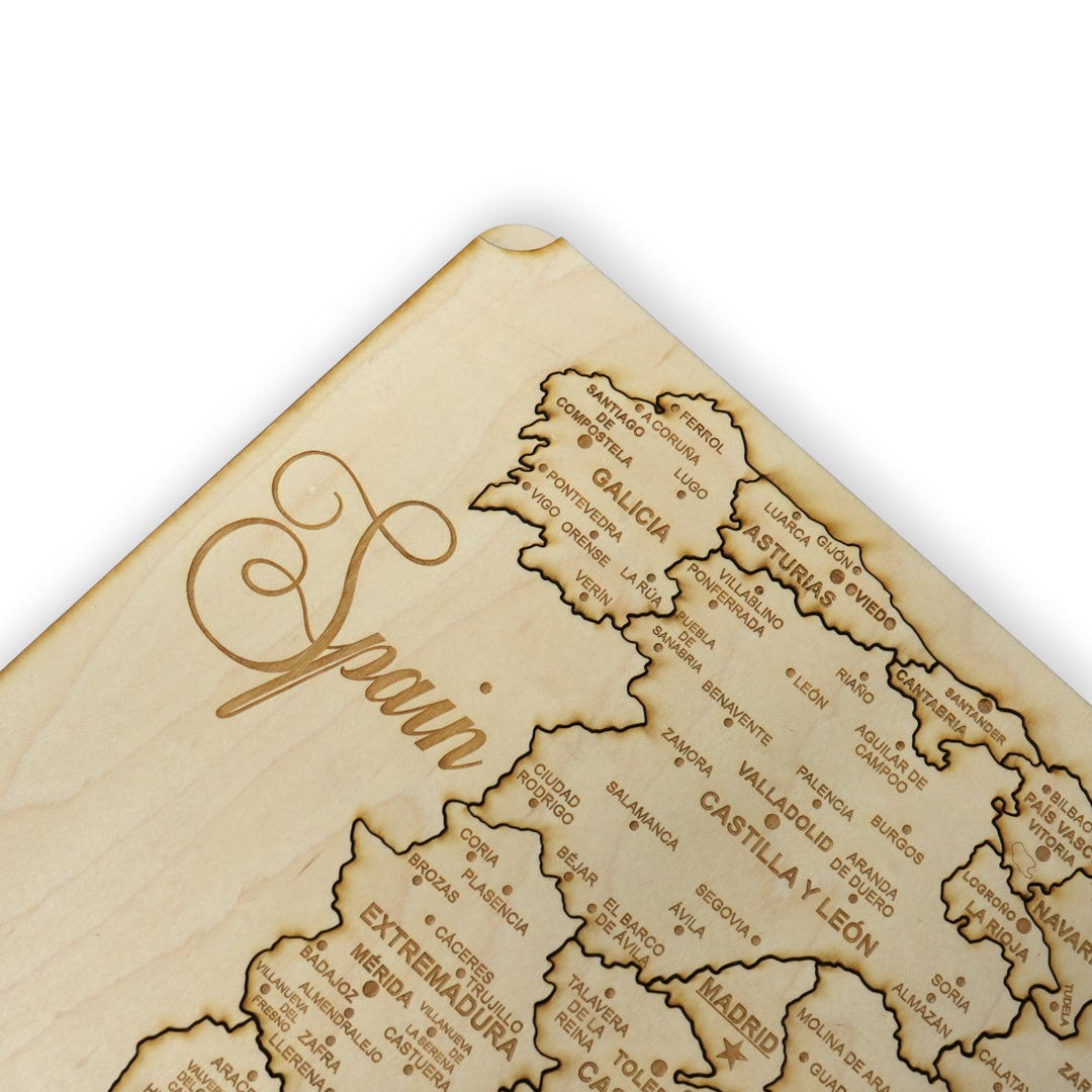 Spain Puzzle Map - Art Kit - Raw Wood 12x18 Inches - 18 Pieces - Etsy