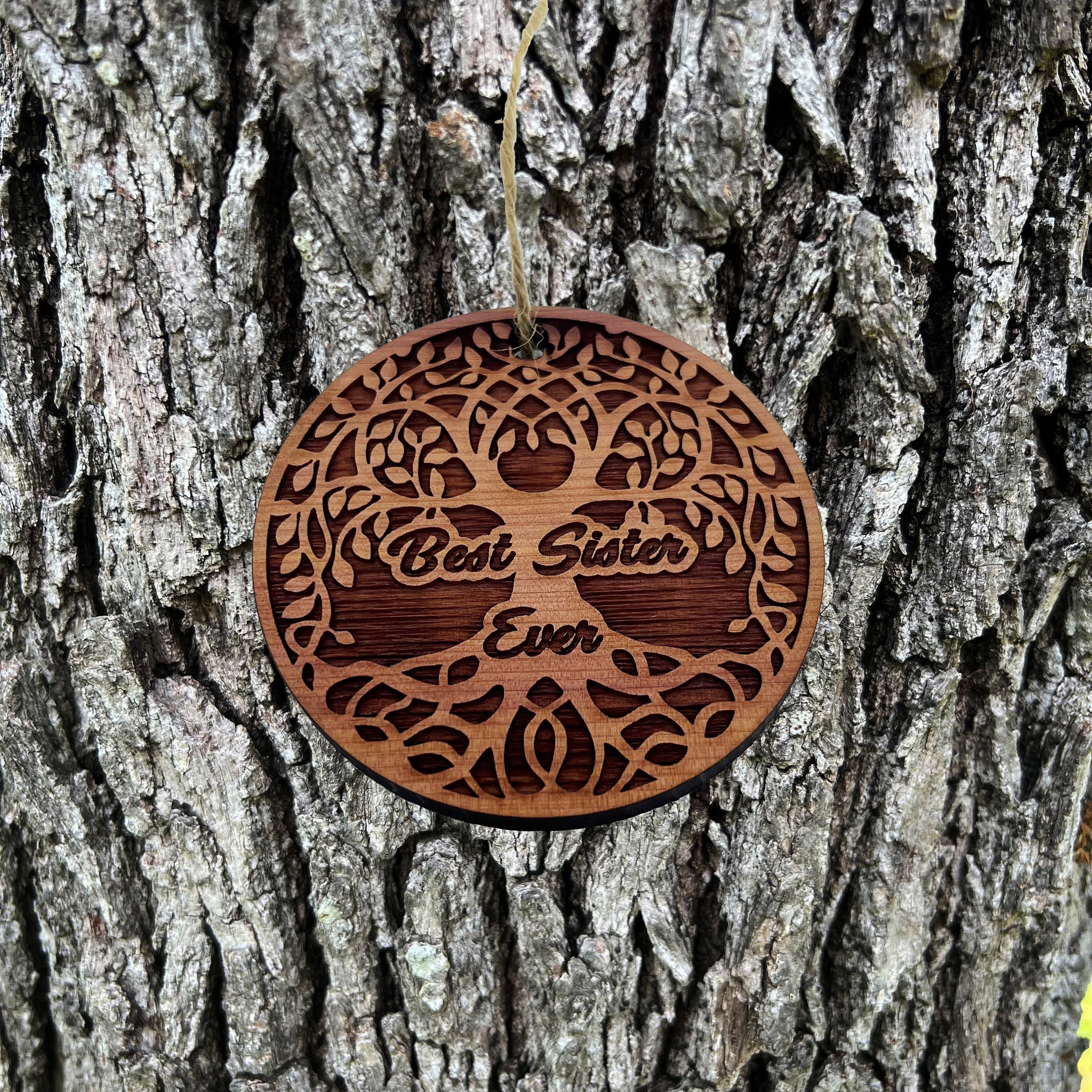 Best Sister Ever Celtic Tree of Life - Cedar Ornament - Etsy