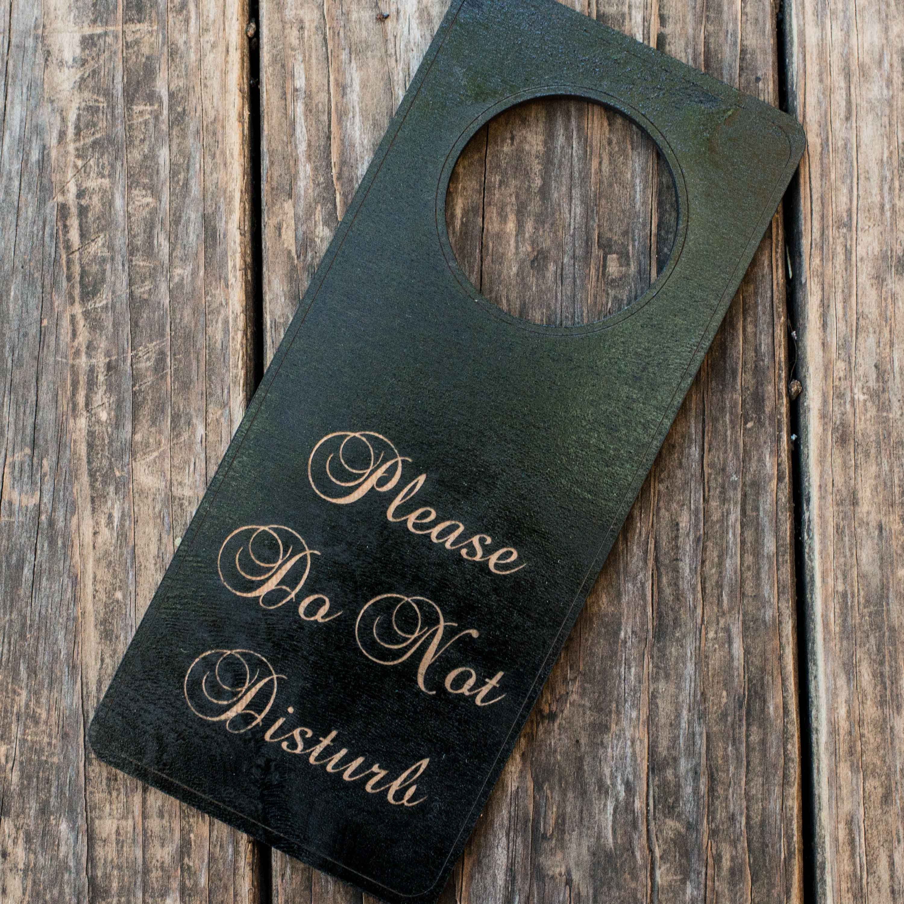 BLACK Please Do Not Disturb (painted Wood) Door Hanger - Wood - Etsy