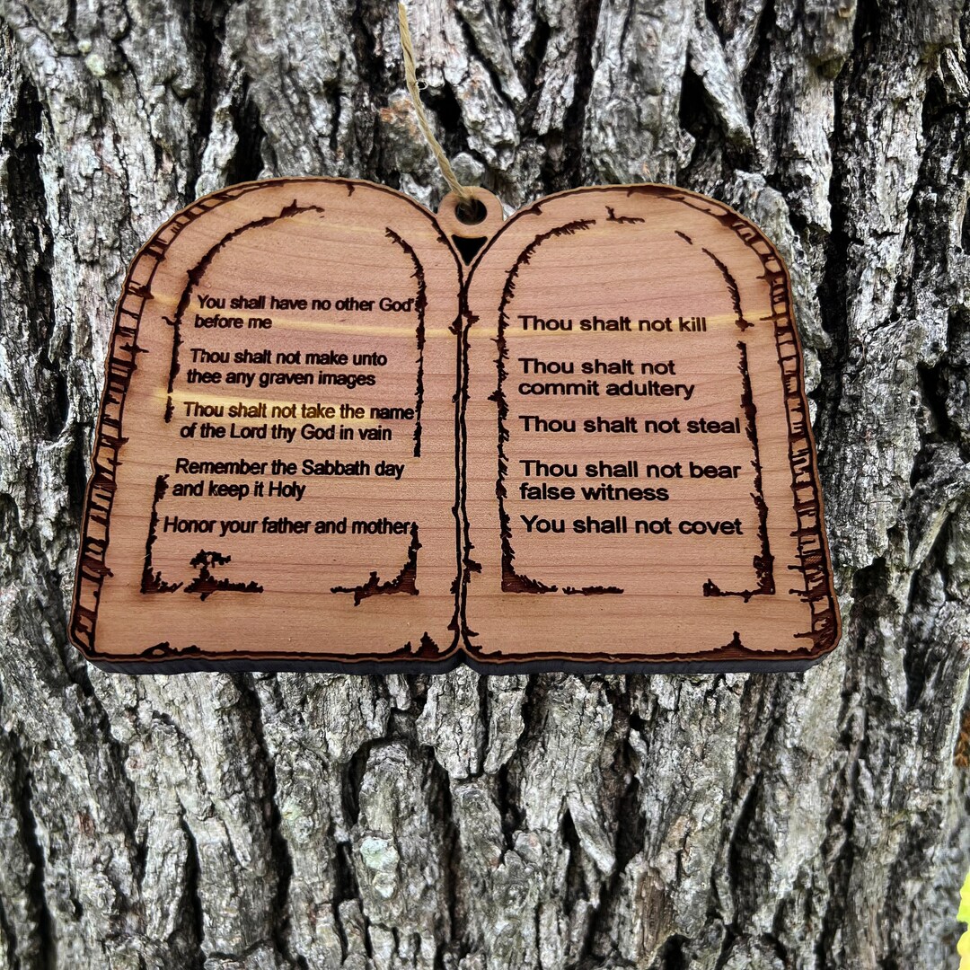 10 Commandments Cedar Ornament - Etsy