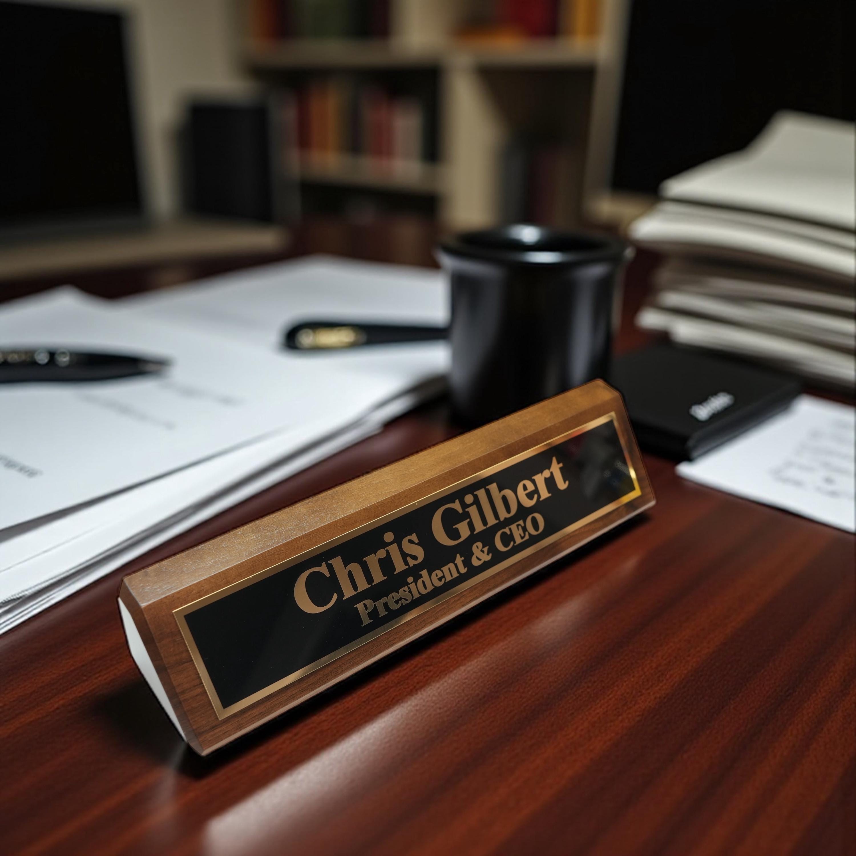 Desk Wedge Name Plate - Personalized Titles and Styles - 11 Inches - Etsy