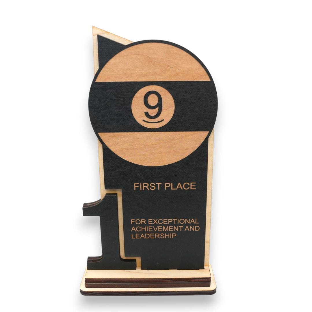 Trophy Award - CUSTOM - 9 Ball - 1st 2nd 3rd Place - 9x5 Inches - Etsy
