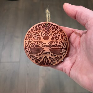 Best Godfather Ever Celtic Tree of Life Cedar Ornament - Etsy