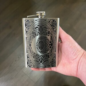 8oz Celtic Design PERSONALIZED Flask With Your Initial Stainless Steel ...
