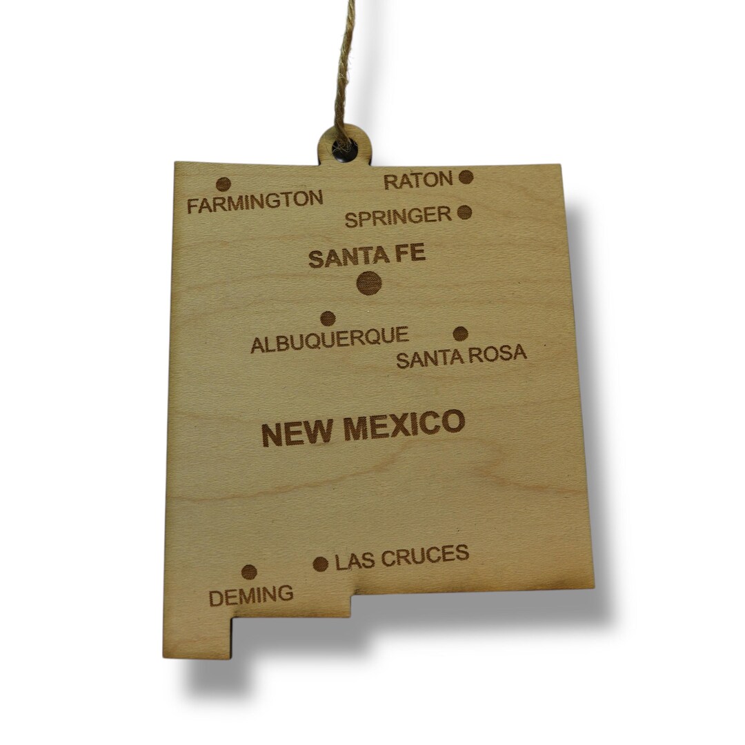 Ornament - CUSTOM - New Mexico State With Cities - Etsy