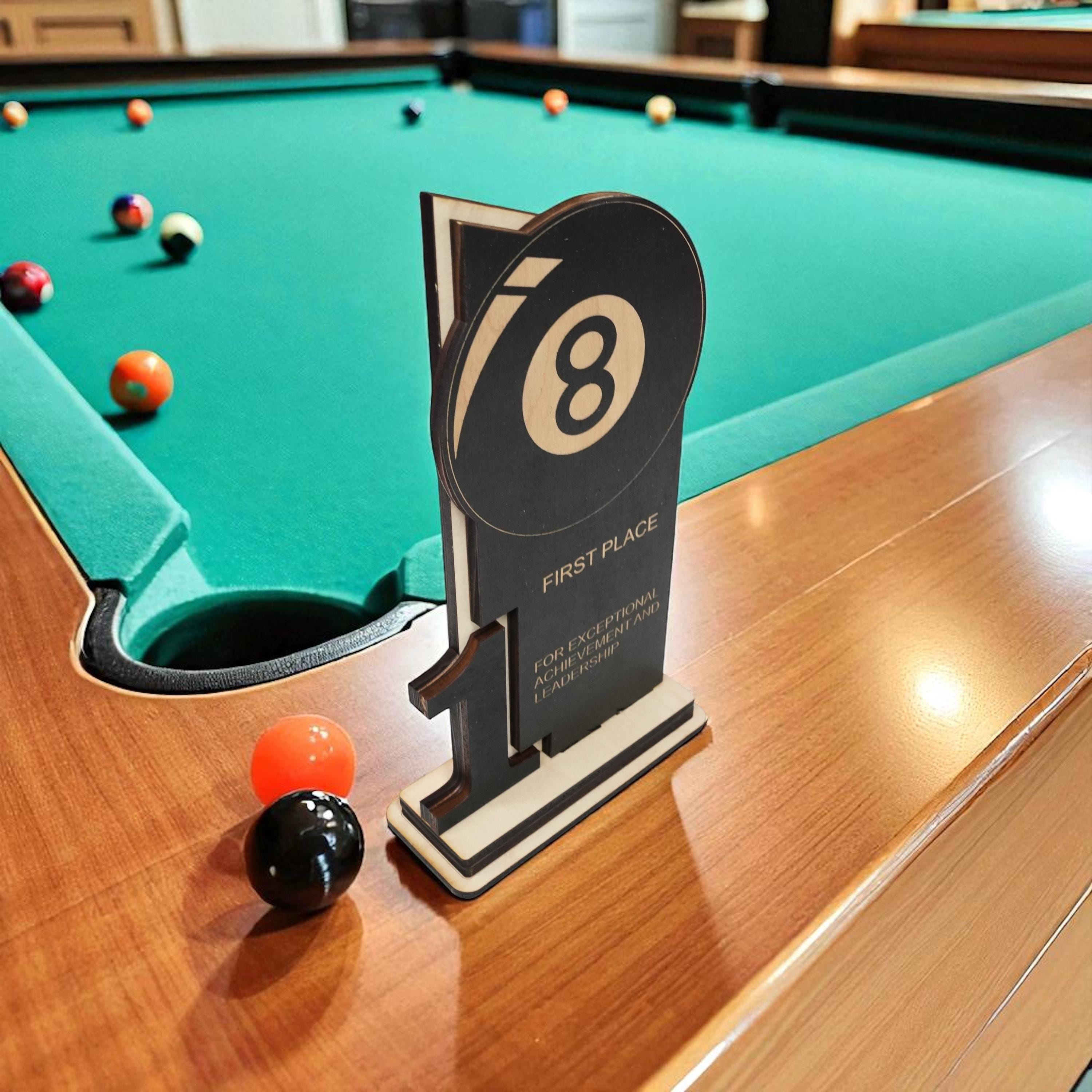 Trophy Award - CUSTOM - Billiards Pool - 1st 2nd 3rd Place - 9x5 Inches ...