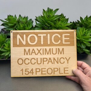 Custom Maximum Occupancy Sign 7X10 - Etsy