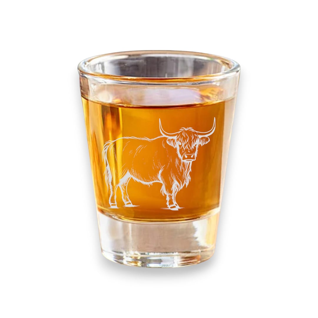 2oz Highland Cow Shot Glass - Etsy