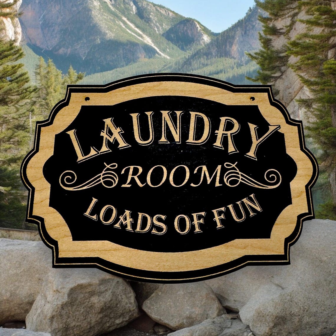 Sign - BLACK - Laundry Room Loads of Fun 10x7 - Etsy